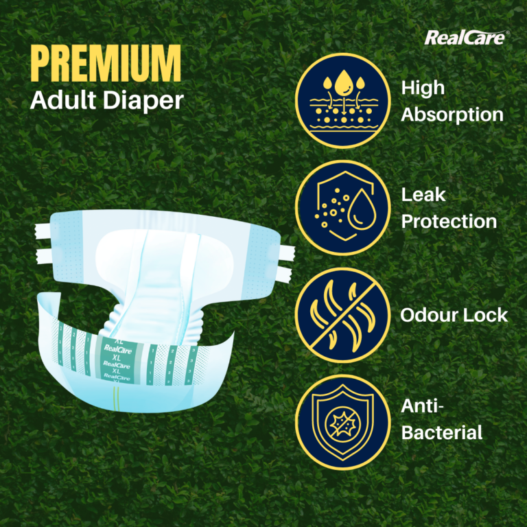 Realcare Premium Adult Diapers | 14 Hrs Protection